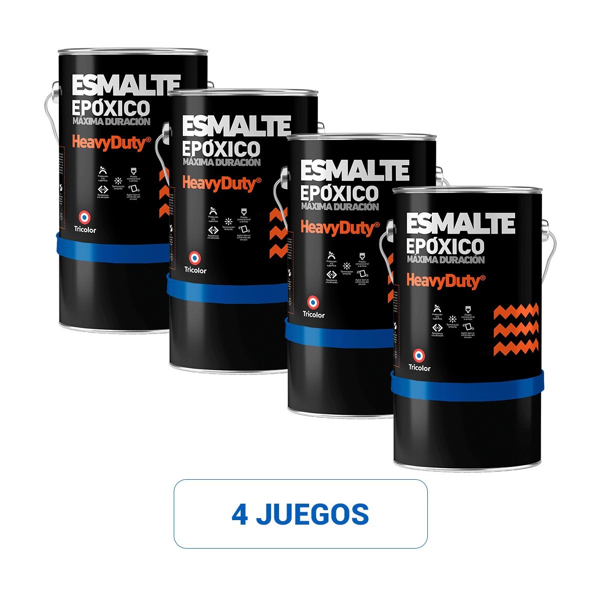 Pack 4 Juegos (A+B) Esmaltes Epóxicos HeavyDuty® de 1 Galón Amarillo ...