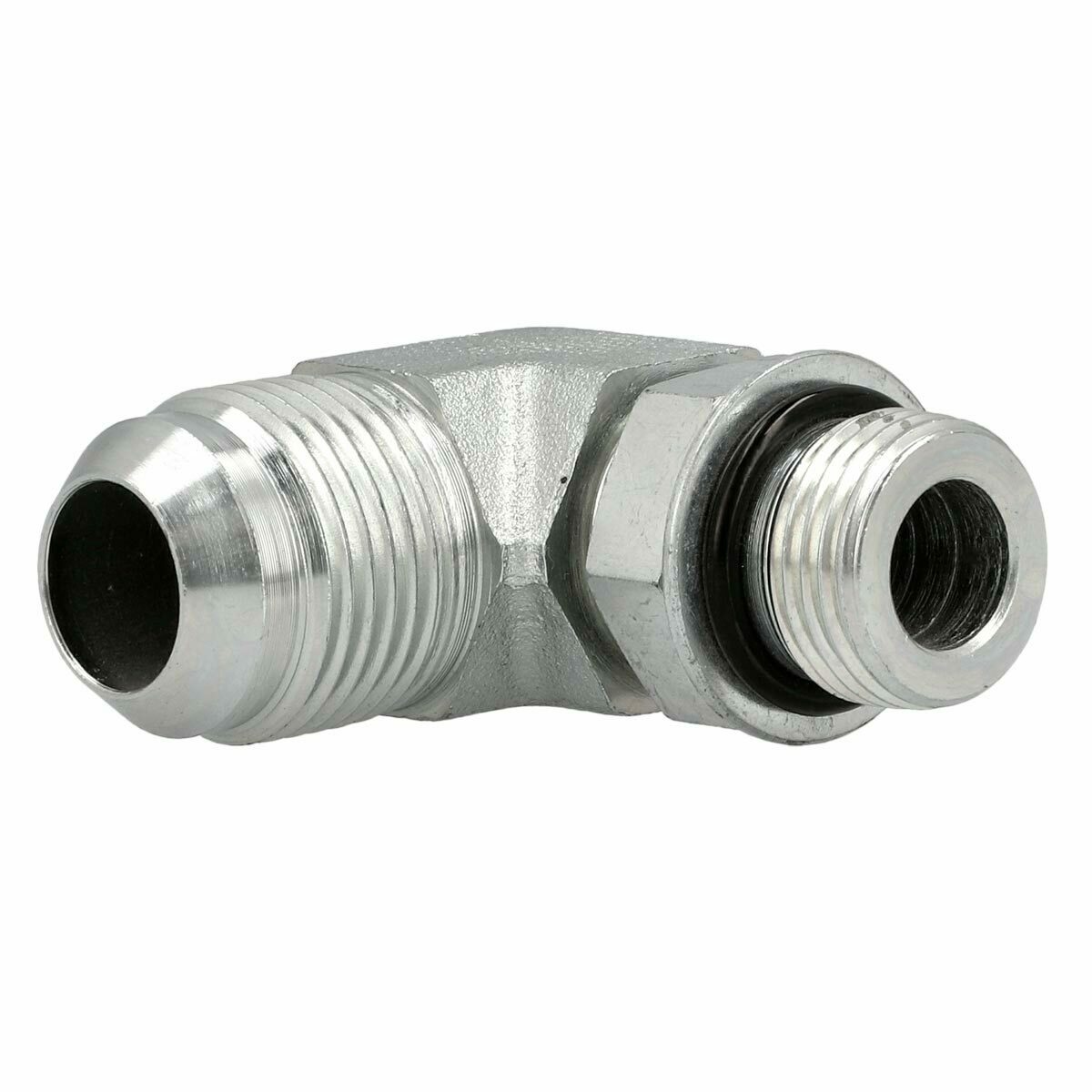 Adaptador Hidráulico Codo 90° Macho SAE O'ring 10 X Macho JIC 6 - Prodalam