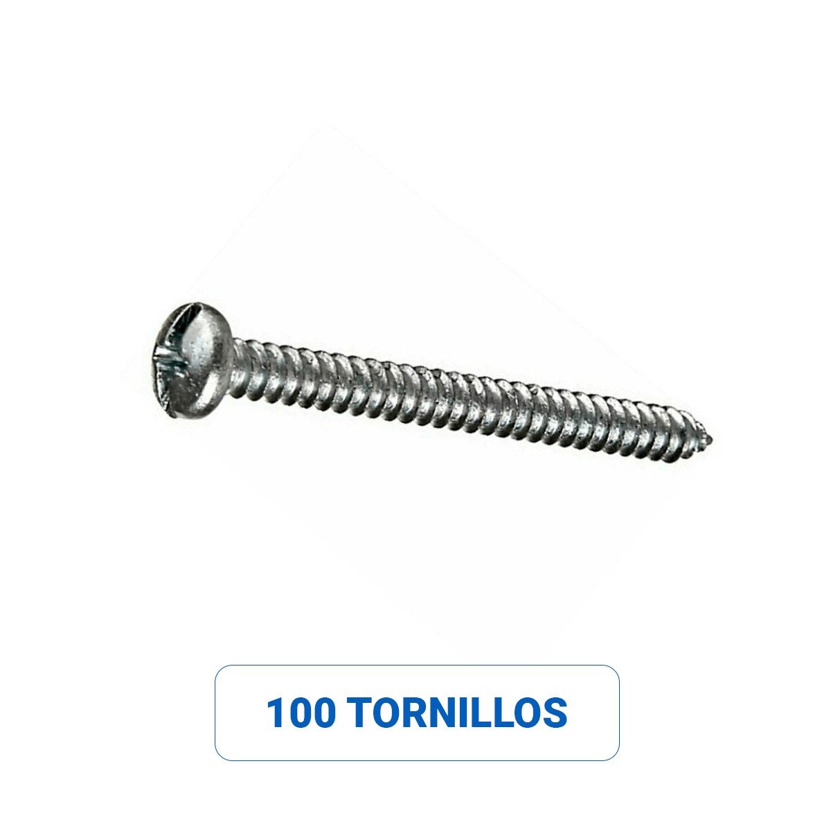 Tornillo Profix Roscalata Punta Fina Calibre 8 x 1 1/2" largo Terminación Zincado Caja de 100un ...