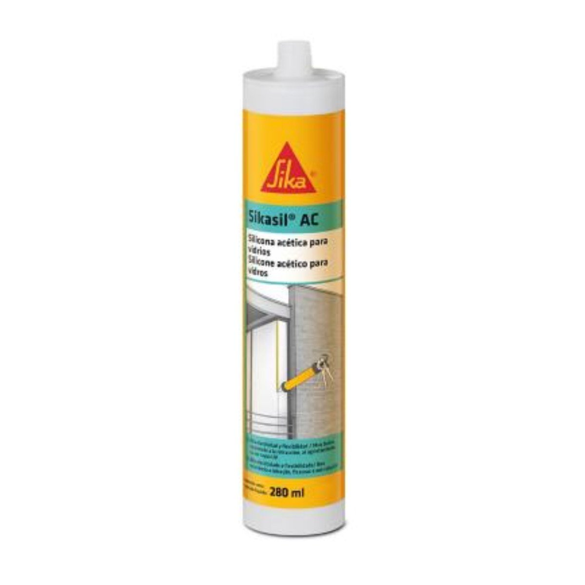 Sellante Silicona Acética Sikasil® AC Transparente de 280ml - Prodalam