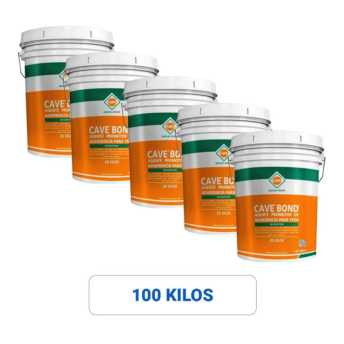 Pack 5 Promotores de Adherencia Yeso Cave Bond de 20kg - Prodalam