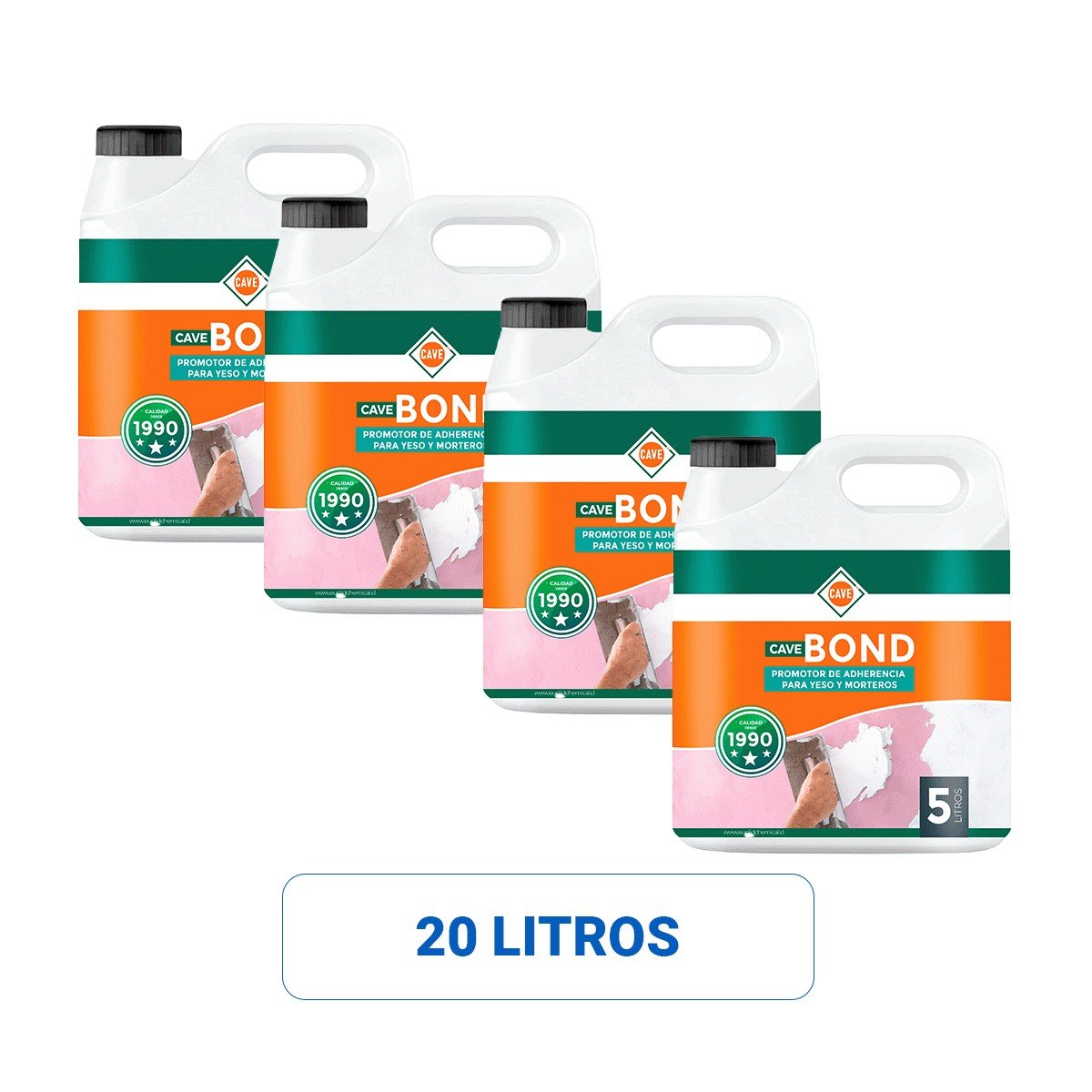 Pack 4 Promotores de Adherencia Yeso Cave Bond de 5kg - Prodalam