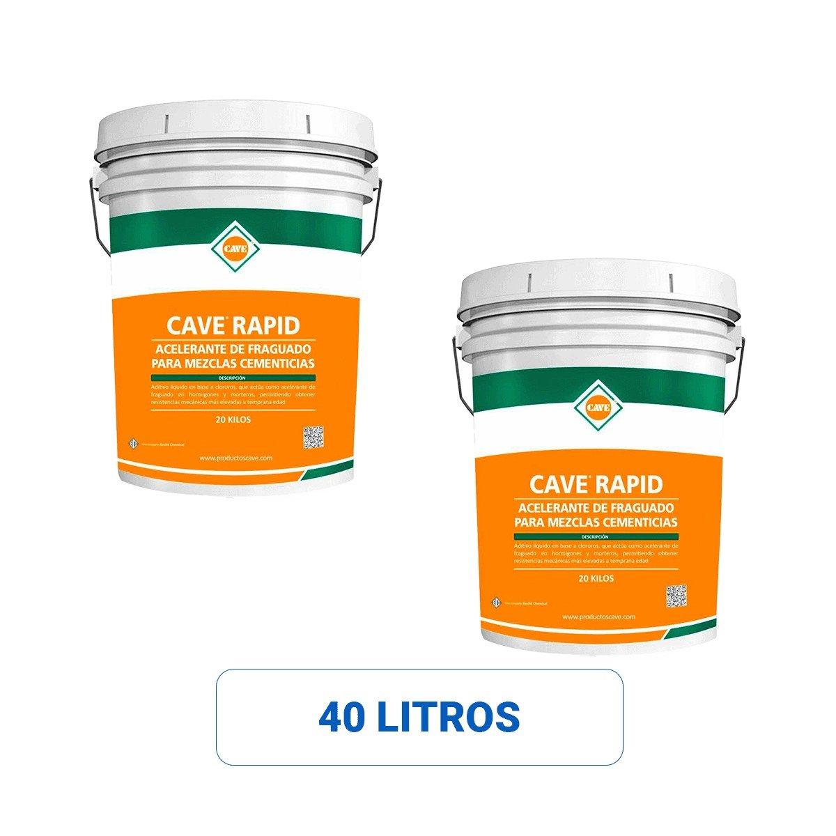 Pack 2 Acelerantes Fraguado Mezclas Cementicias Cave Rapid de 20L ...