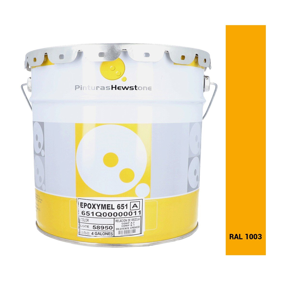 Esmalte Epóxico Poliamida 651 Epoxymel de 4 Galones Amarillo Señales ...