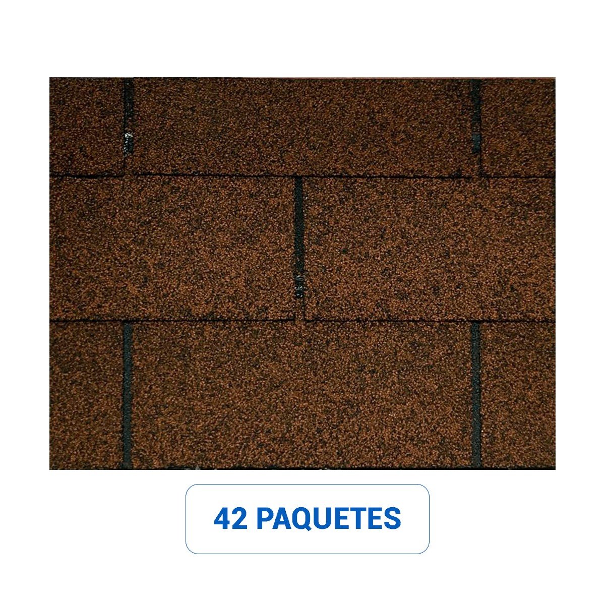 Pack 42 Paquetes Tejas Asfálticas Rock Trio de 3m2 Café - Prodalam