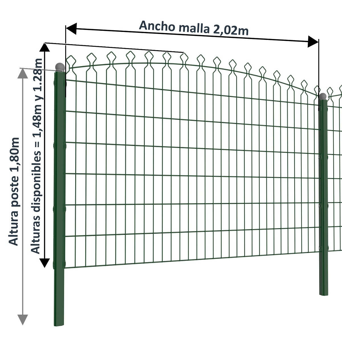 Malla Panel House Design 1,28m de alto x 2,015m de ancho Verde - Prodalam