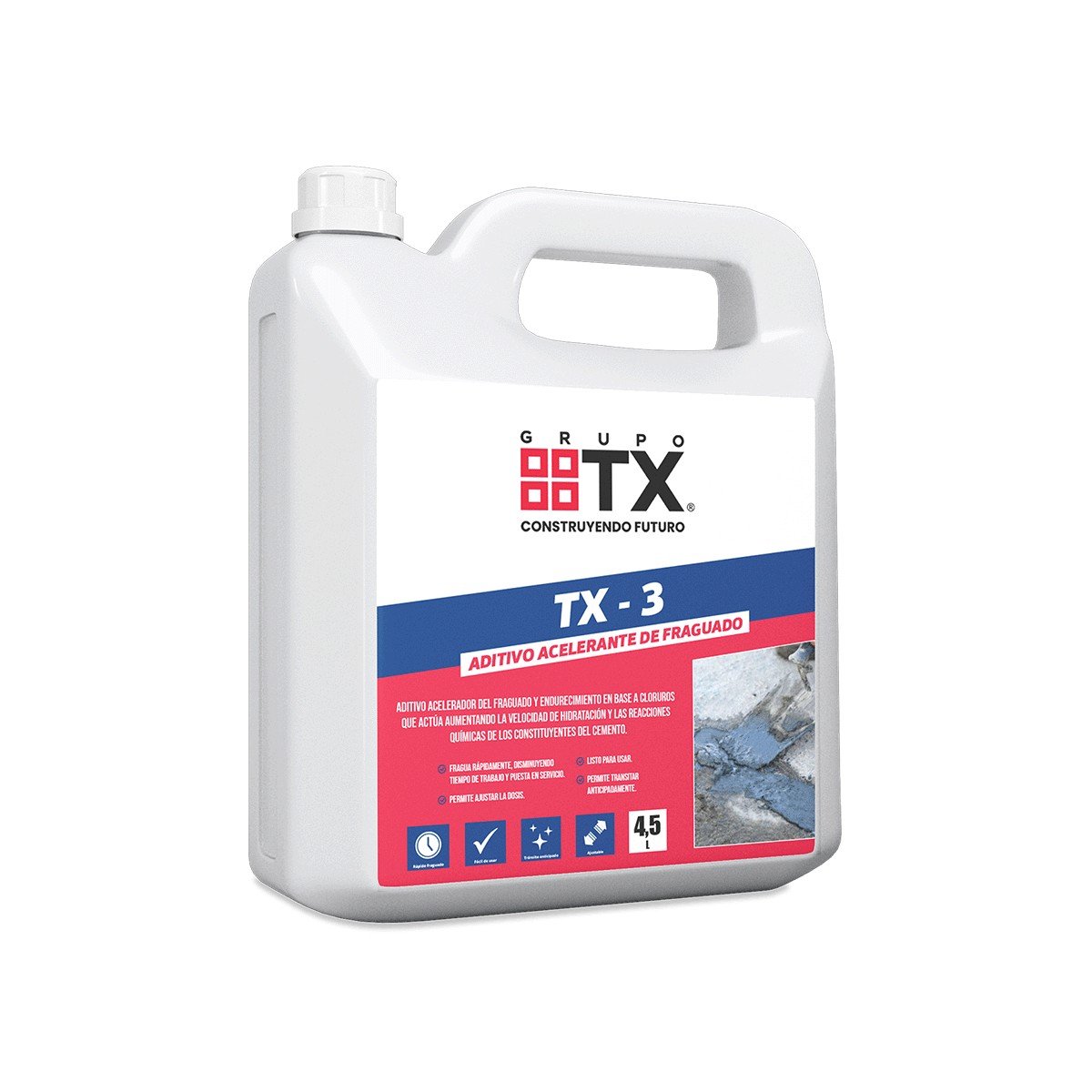 Aditivo Acelerante de Fraguado TX-3 de 4,50L - Prodalam