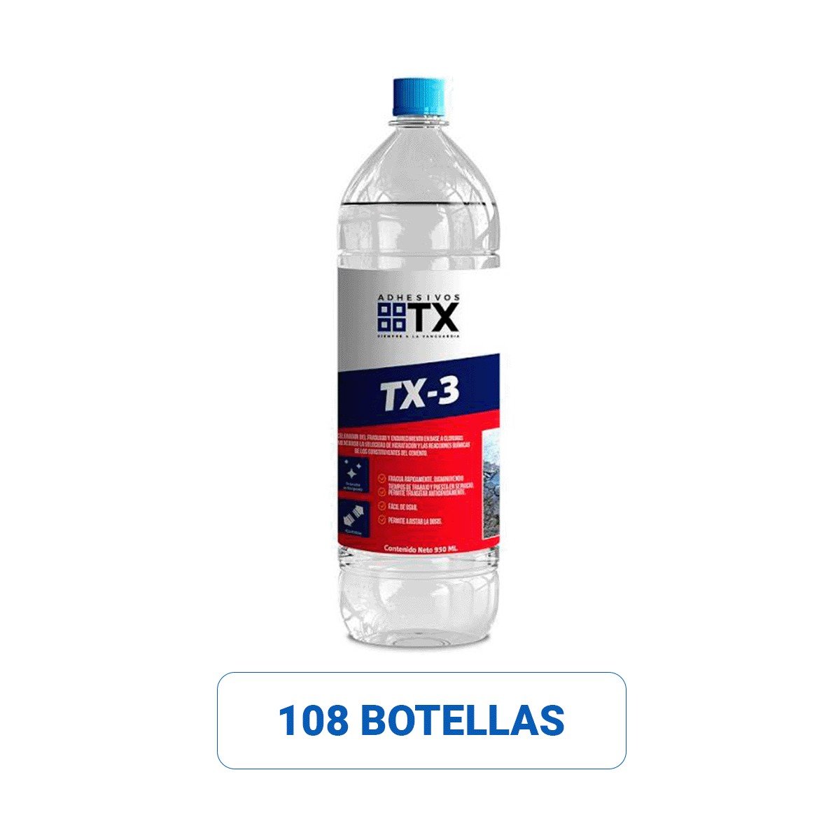 Pack 108 Aditivos Acelerador de Fraguado TX-3 de 950ml - Prodalam