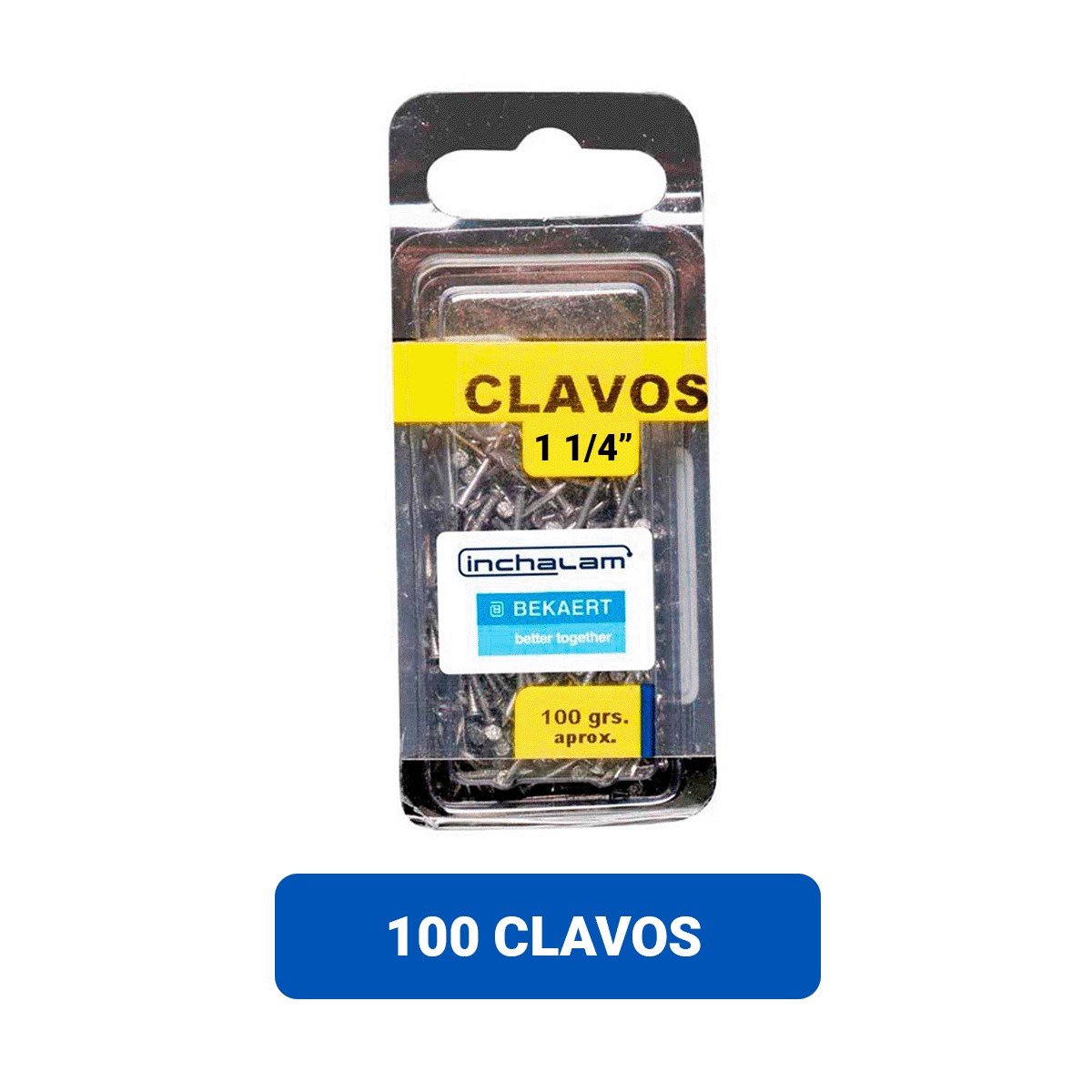 Clavo Corriente Inchalam 1 1/4" (31,75mm) largo de BWG 15 (1,83mm ...