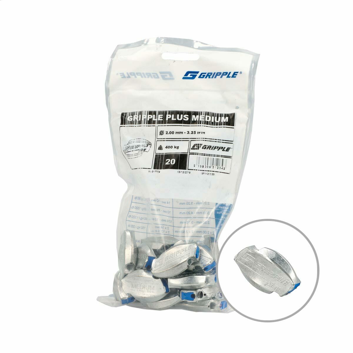 Gripple Medium 2mm/3,25mm en Bolsa de 20 unidades - Prodalam
